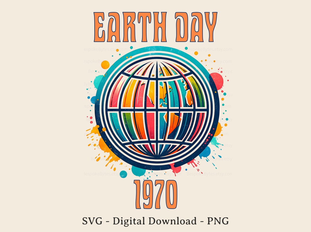 Retro Earth Day Clipart Poster Graphic 2:3 Ratio Earth Day SVG Earth ...