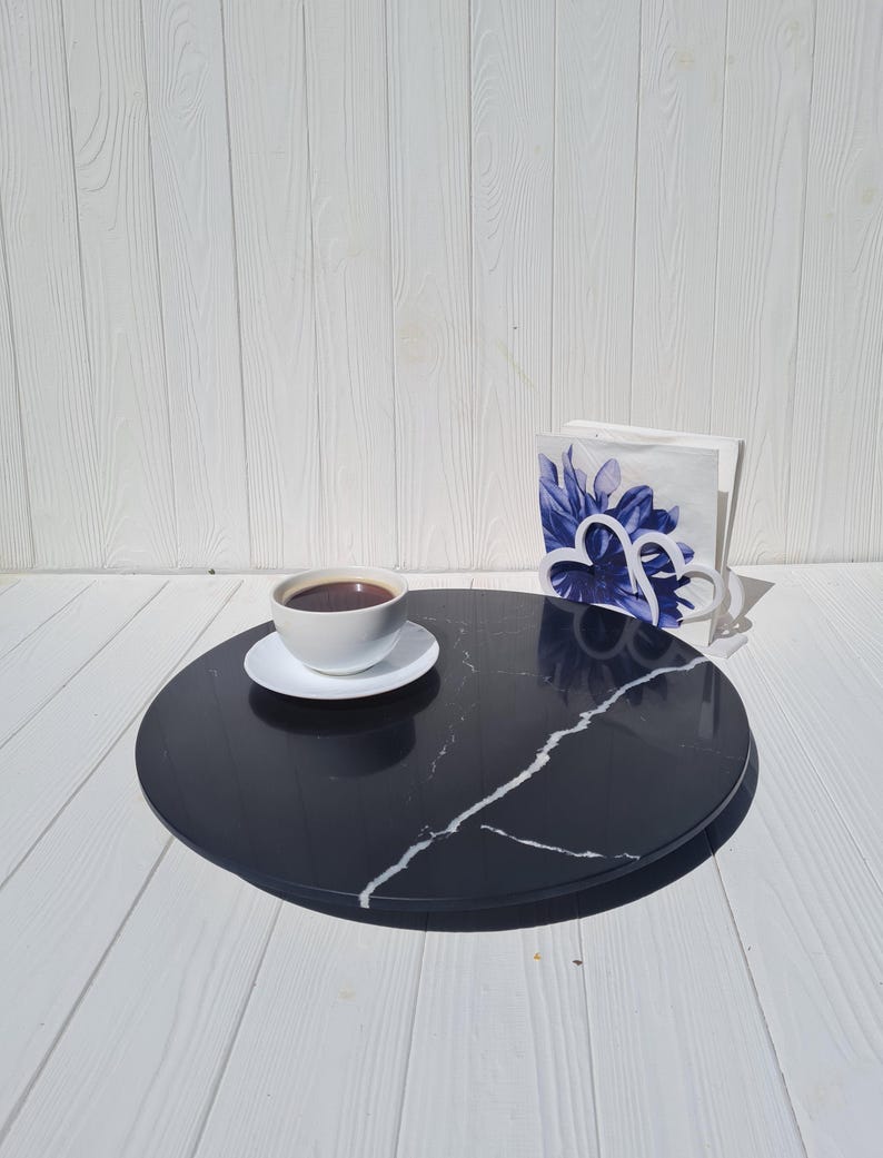 Black Lazy Susan Table, Anniversary Gift, Lazy Susan for Table, Table ...