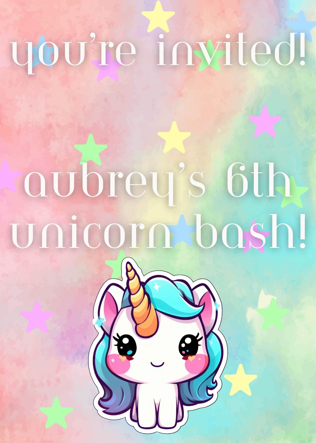 Unicorn Themed Invitation - Etsy