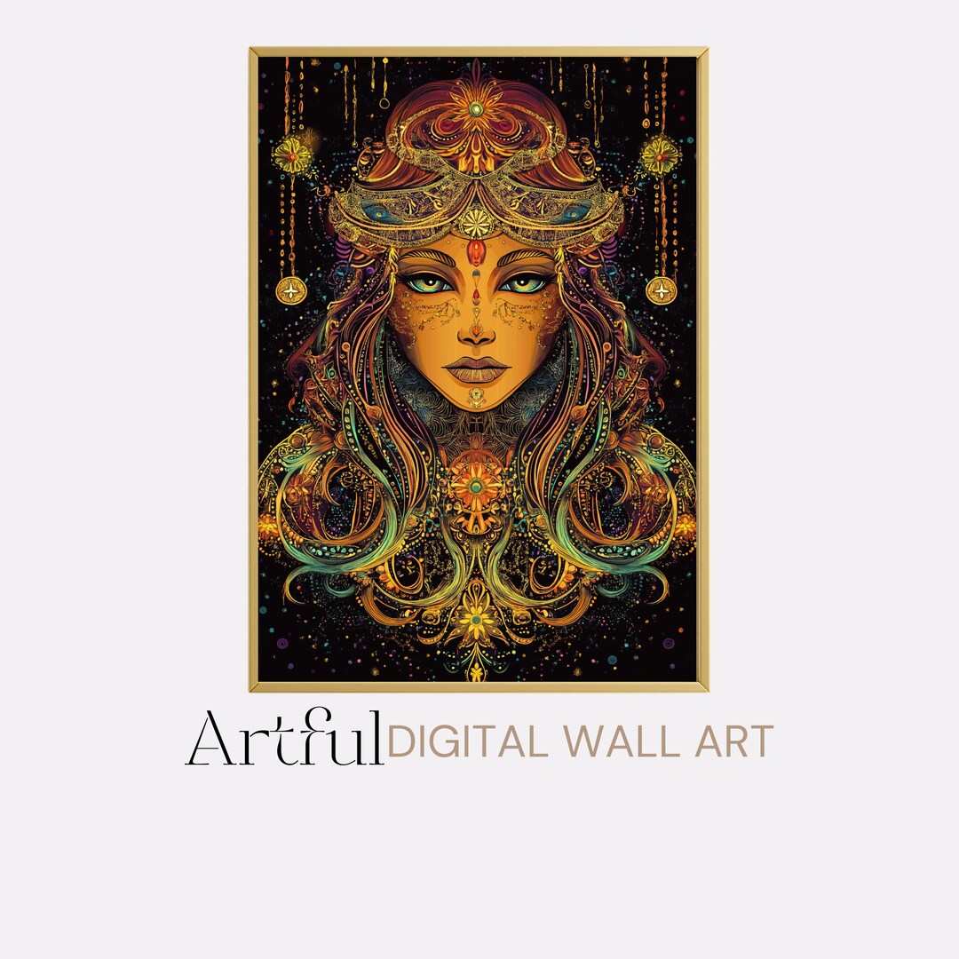 Goddess Inspired Printable Wall Art, Female Energy Art, Celestial Wall ...