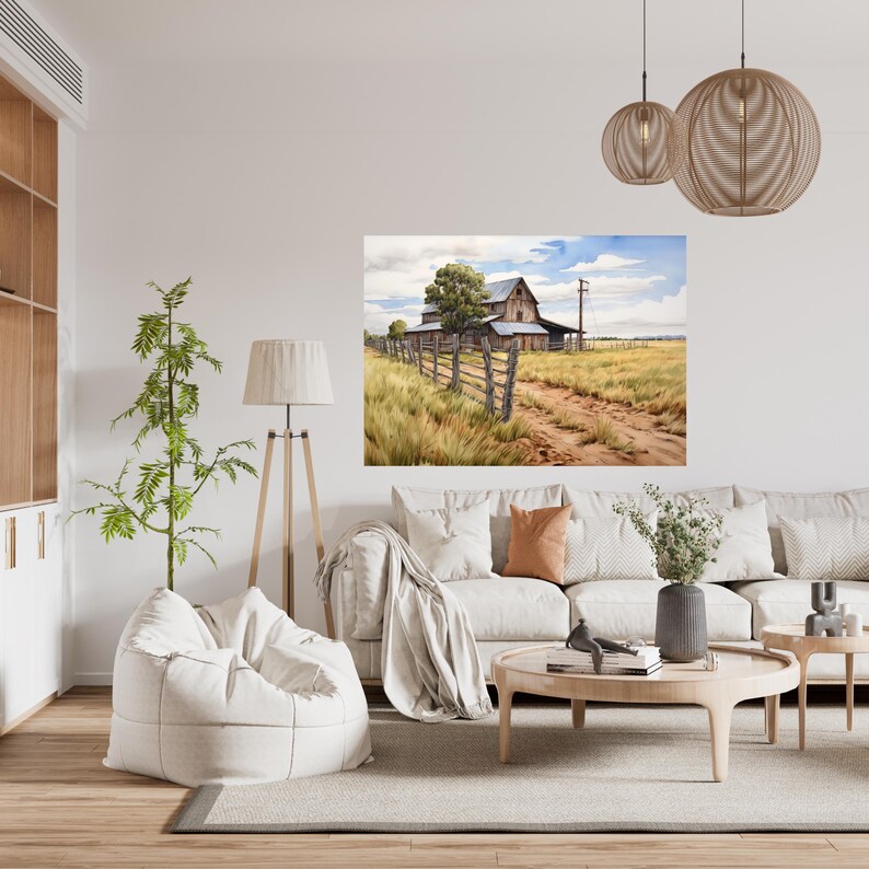 Old Barn Printable Poster for Western Farmhouse Decor, Vintage Style ...