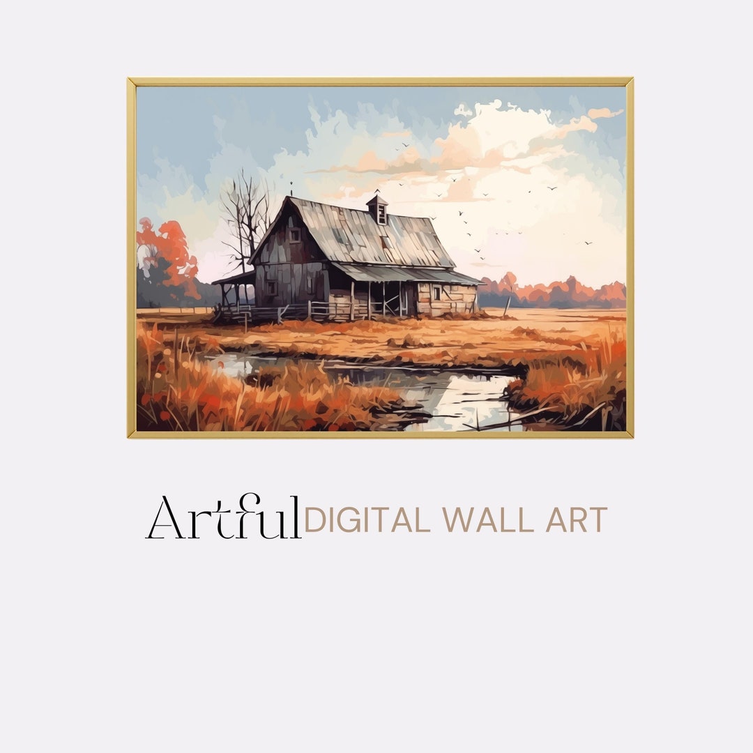 Southwestern Barn Printable Poster, Rustic Farmhouse Wall Art Digital ...