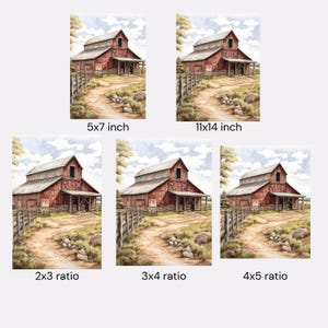 Barn Printable Wall Art, Farmhouse Poster Digital Download, Country ...