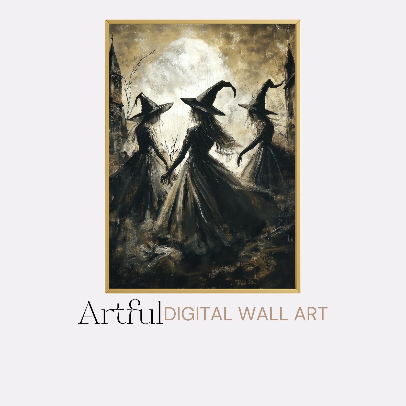 Witches Vintage Style Wall Art Printable, Fantasy Lover Gift, Digital ...