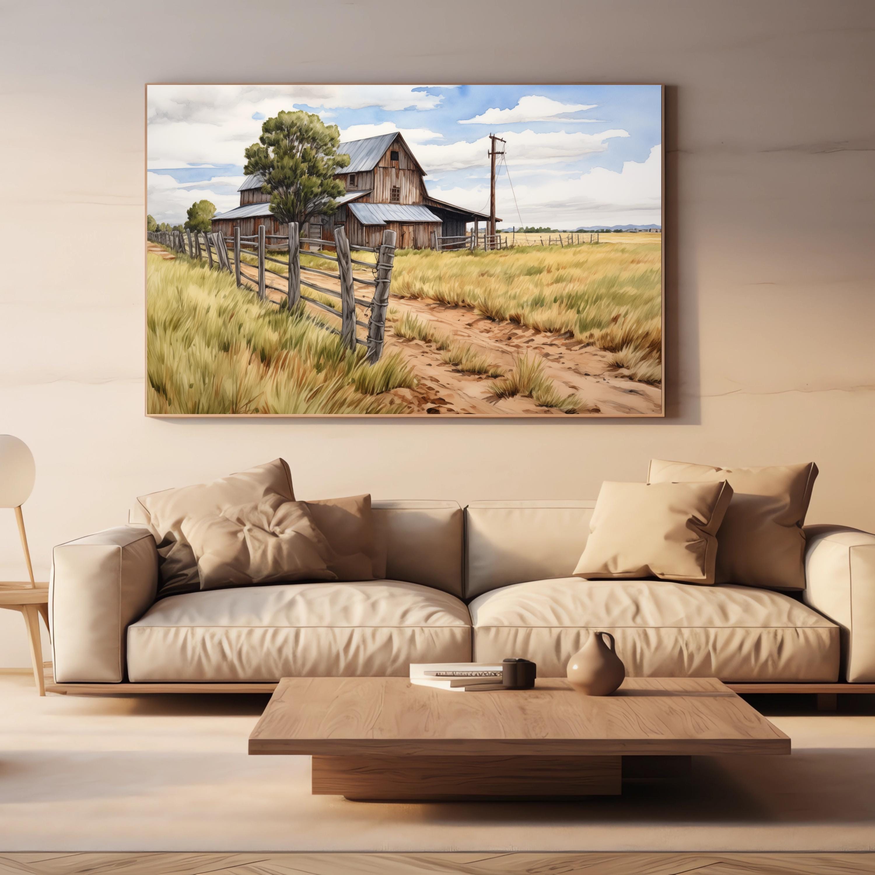 Old Barn Printable Poster for Western Farmhouse Decor, Vintage Style ...