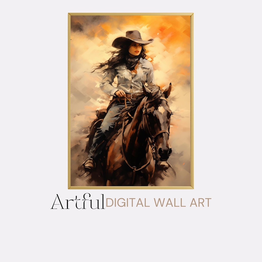 Printable Cowgirl Wall Art, Digital Western Rustic Decor, Cowgirl Home ...