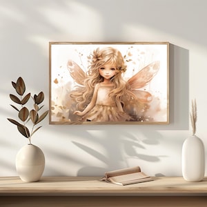 Cute Little Fairy Art Printable, Fantasy Wall Art Digital, Fairy Lover ...