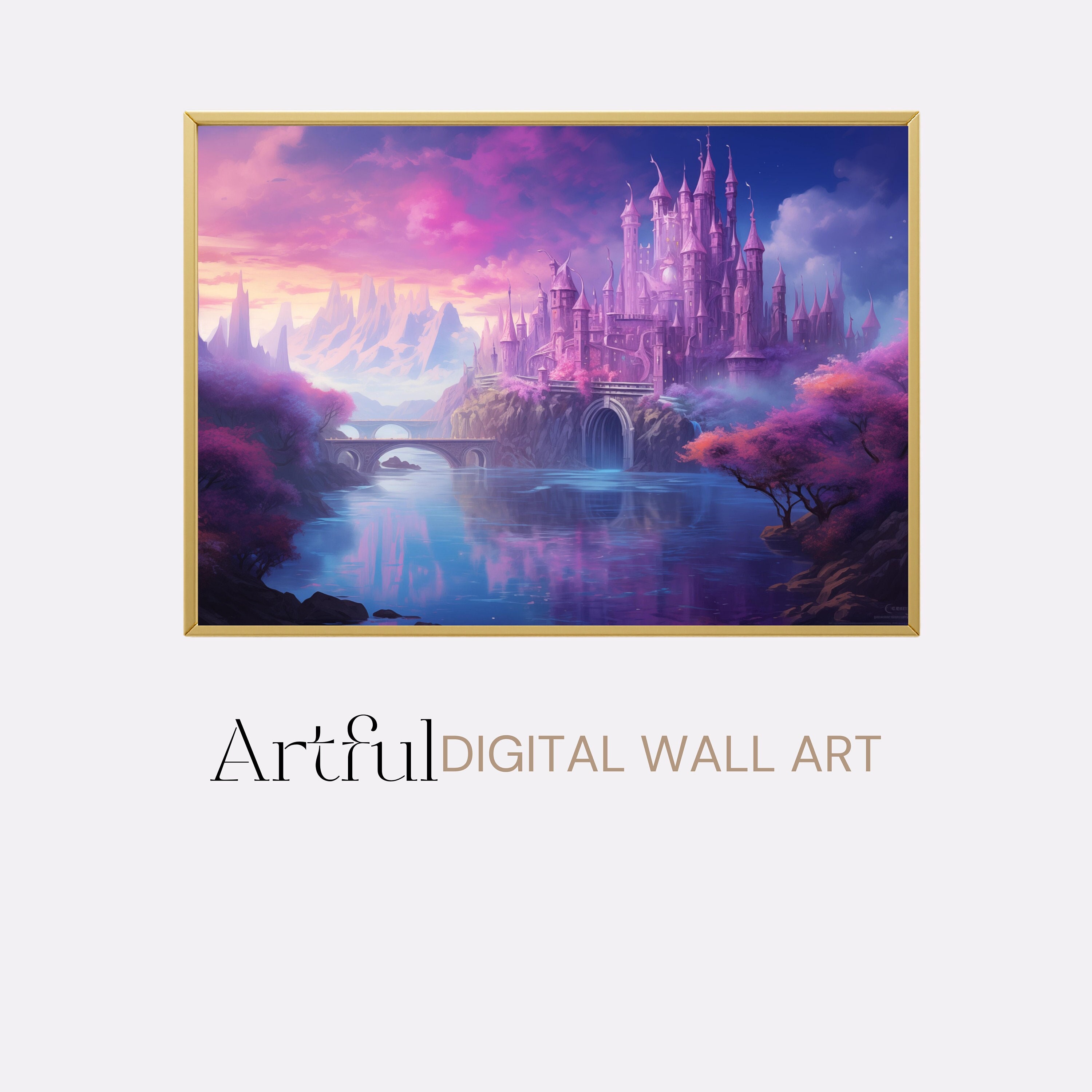 Fantasy Castle Wall Art Printable Fantasy World Style Digital Print ...