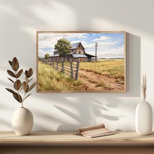 Old Barn Printable Poster for Western Farmhouse Decor, Vintage Style ...