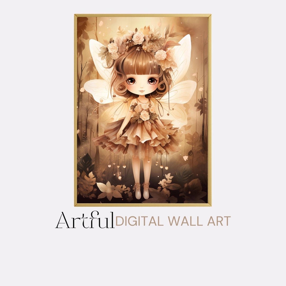 Fairy Poster Printable, Fantasy Wall Decor Printable, Kids Room Wall ...