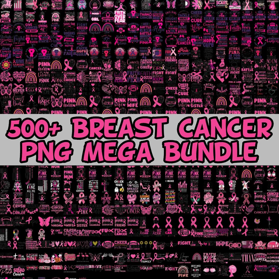 500+ Breast Cancer Png Mega Bundle, Preppy in October We Wear Pink ...