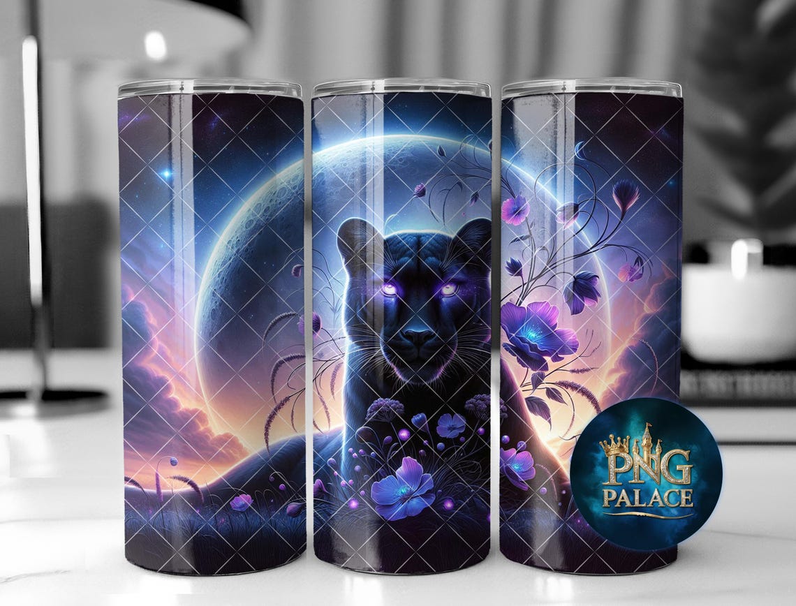 Panther Tumbler Wrap 20oz Sublimation Tumbler Design Majestic Panther ...