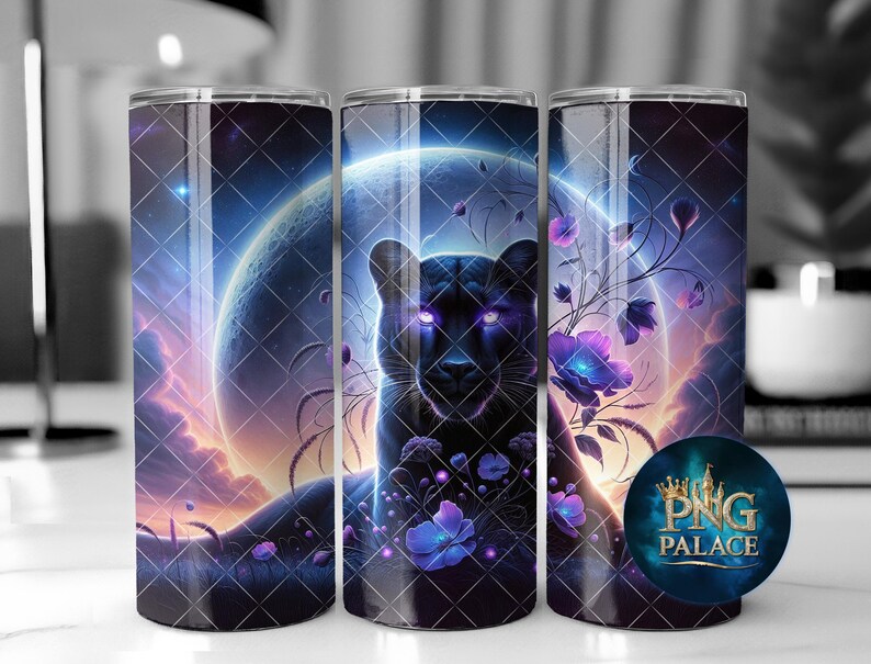 Panther Tumbler Wrap 20oz Sublimation Tumbler Design Majestic Panther ...
