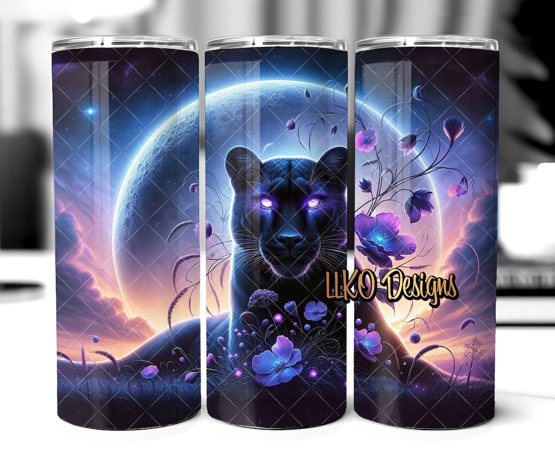 Panther Tumbler Wrap 20oz Sublimation Tumbler Design Majestic Panther ...