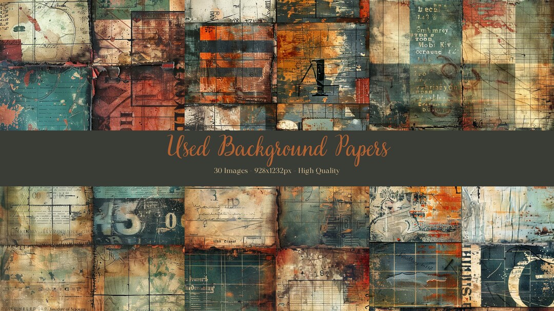 Used Destroy Paper Vintage Backgrounds for Junk Journal, Scrapbooking ...