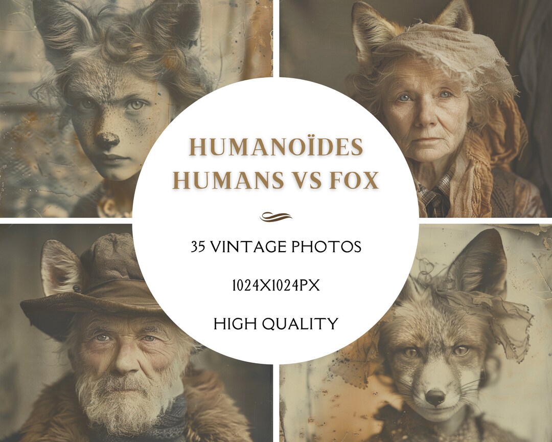 Portrait Humanoids Half Human Half Fox Women, Men, Elderly Characters ...