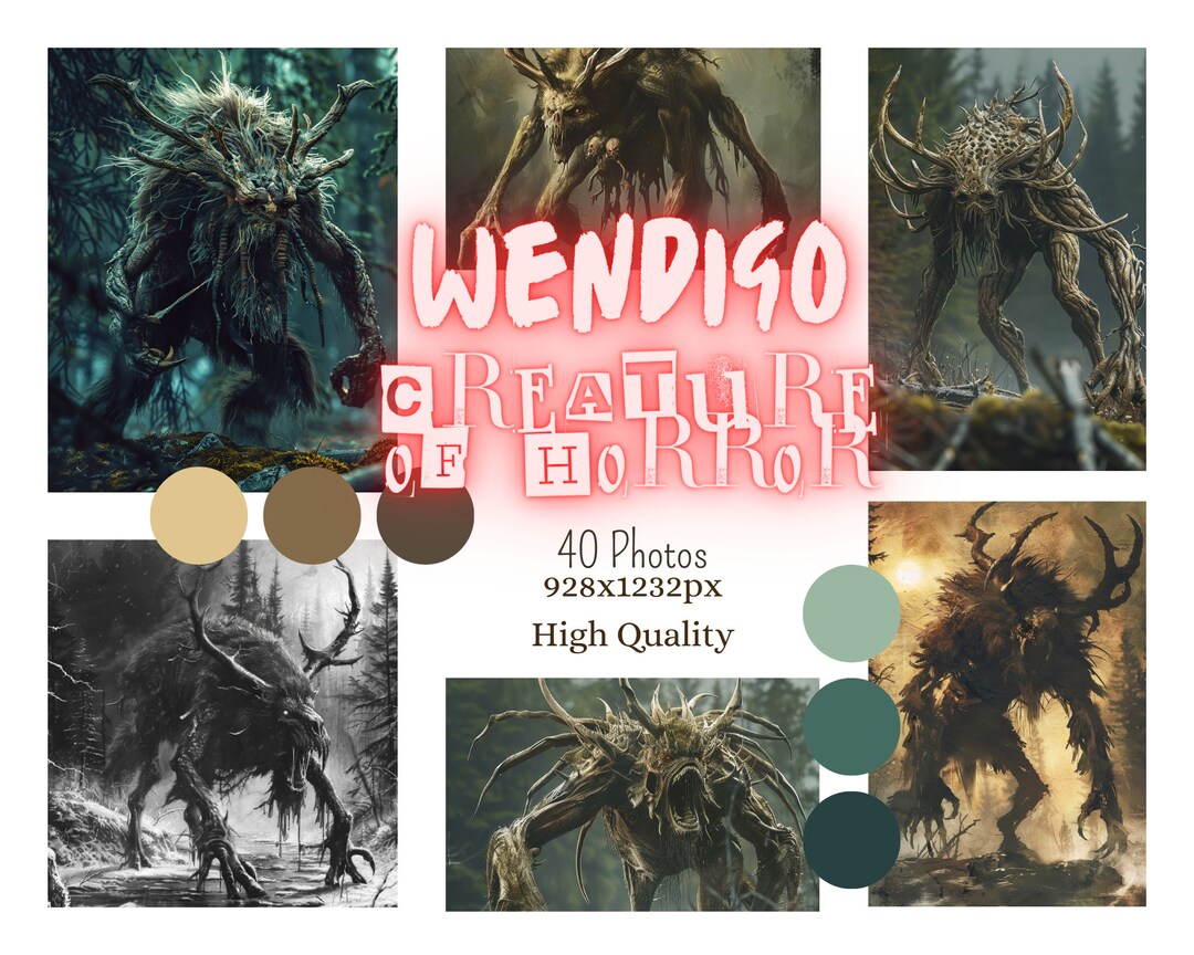 40 Photos Wendigo Creatures Horror for Junk Journal, Scrapbooking ...