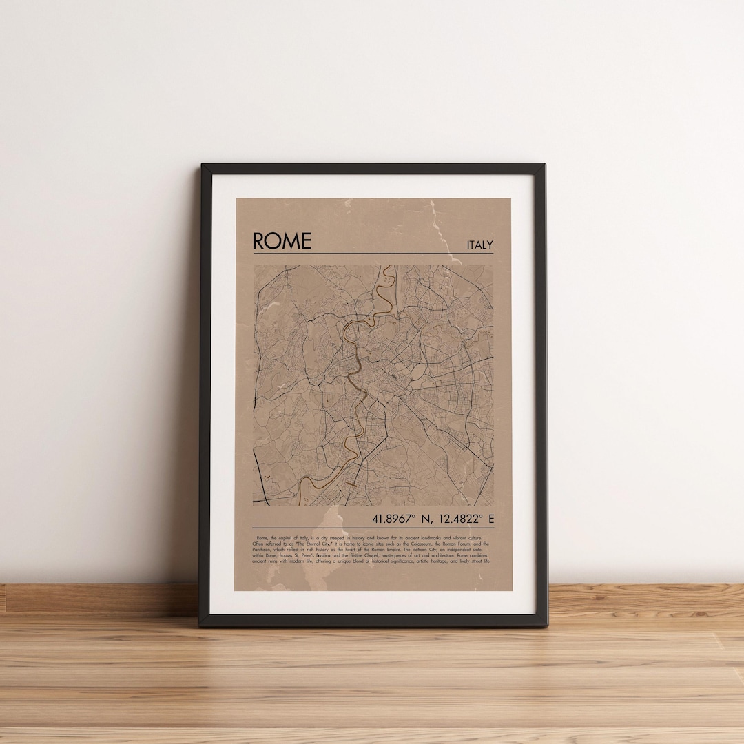 Antique ROME City Poster Vintage ITALY City Poster Digital Download ...