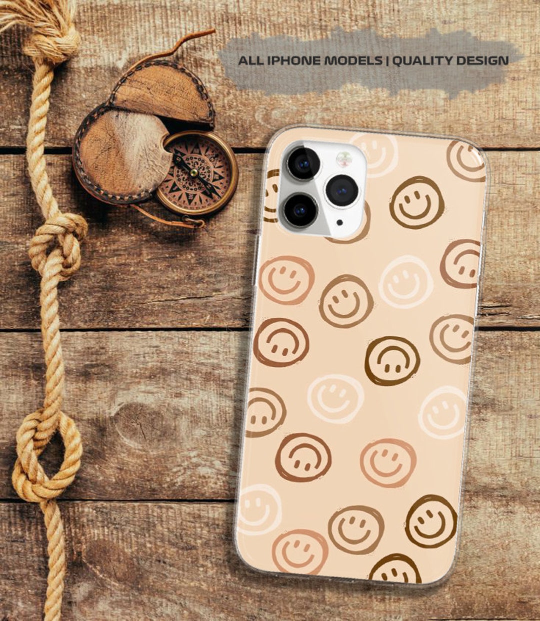 Cartoon SMILE Emoji Phone Case SMILEY Cover for iPhone 15, 14, 13, 12 ...
