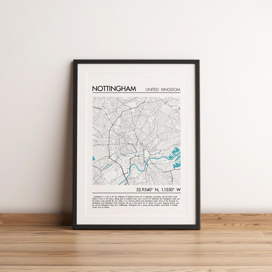 Nottingham City Poster United Kingdom City Poster Digital Download ...