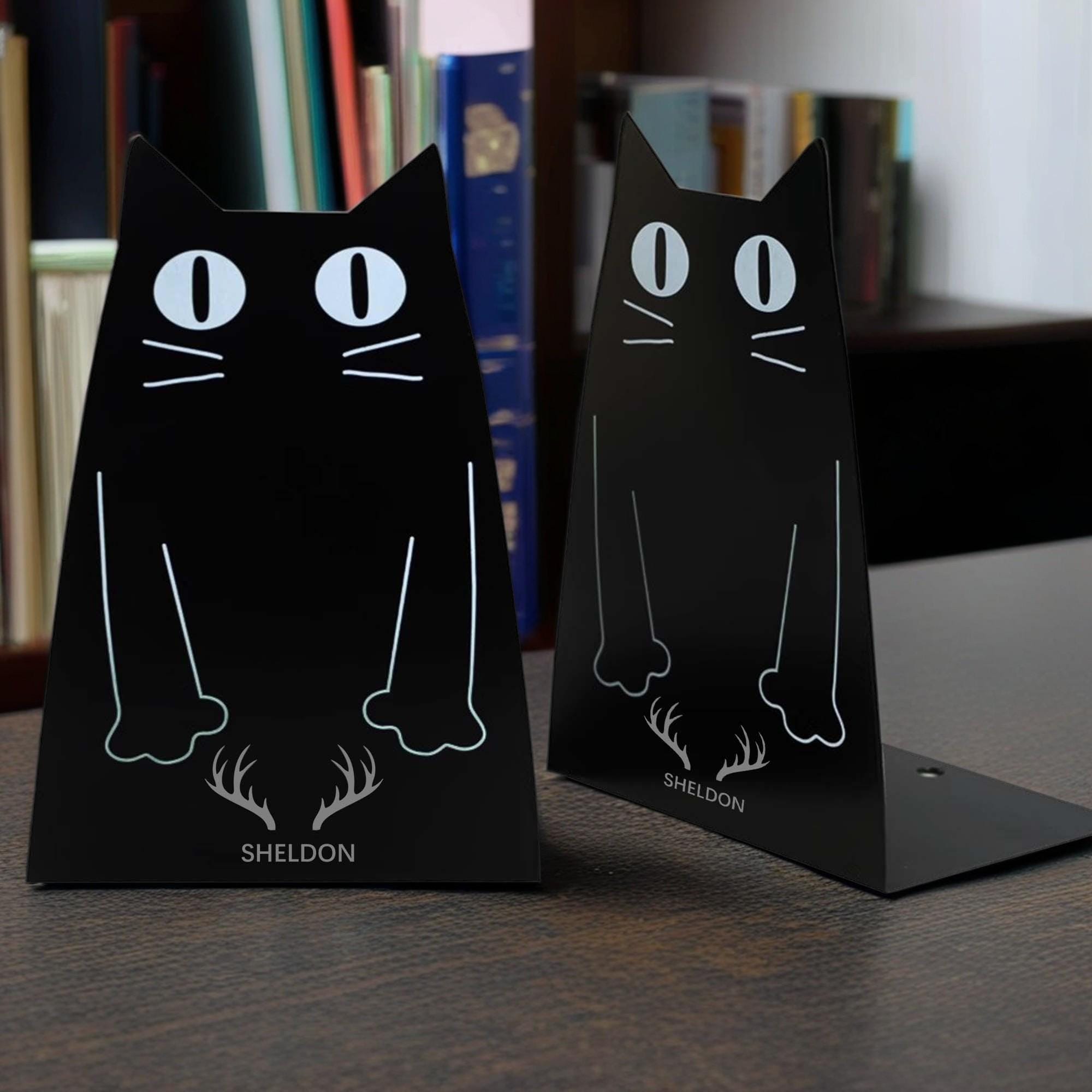 Personalized Metal Bookends, Customized Cute Cat Bookends, Cartoon Cute ...