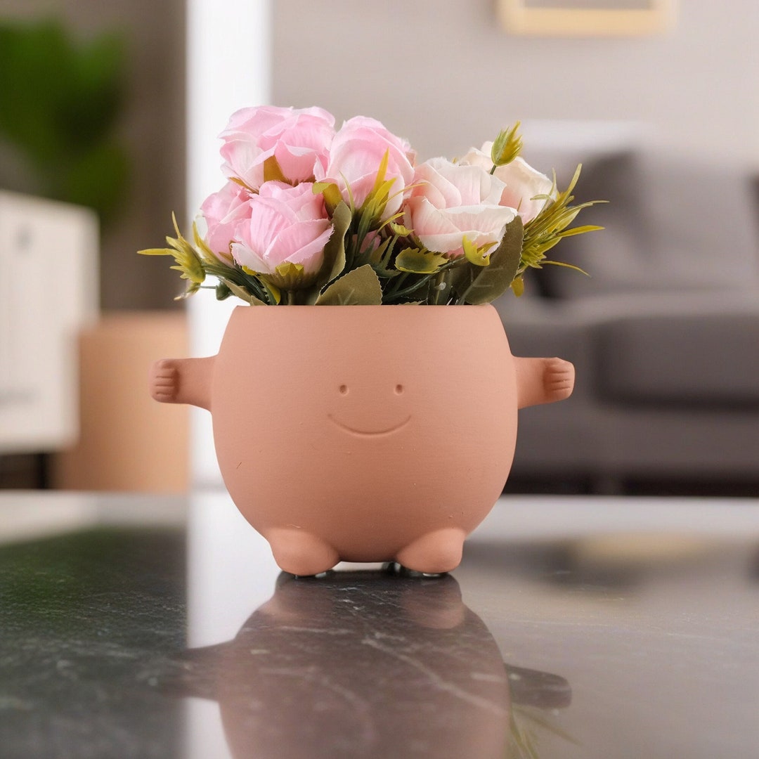 Embrace 3D Planter, Happy Cute Plant Pot, Cute Decoration, Indoor ...