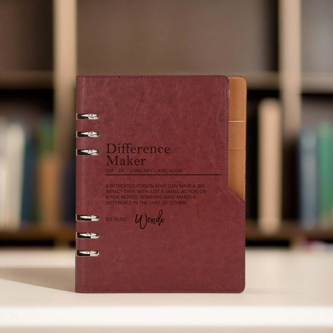 Custom Name Difference Maker Diary, Personalized Leadership Meeting ...