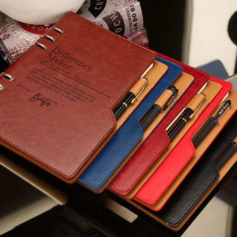 Custom Name Difference Maker Diary, Personalized Leadership Meeting ...