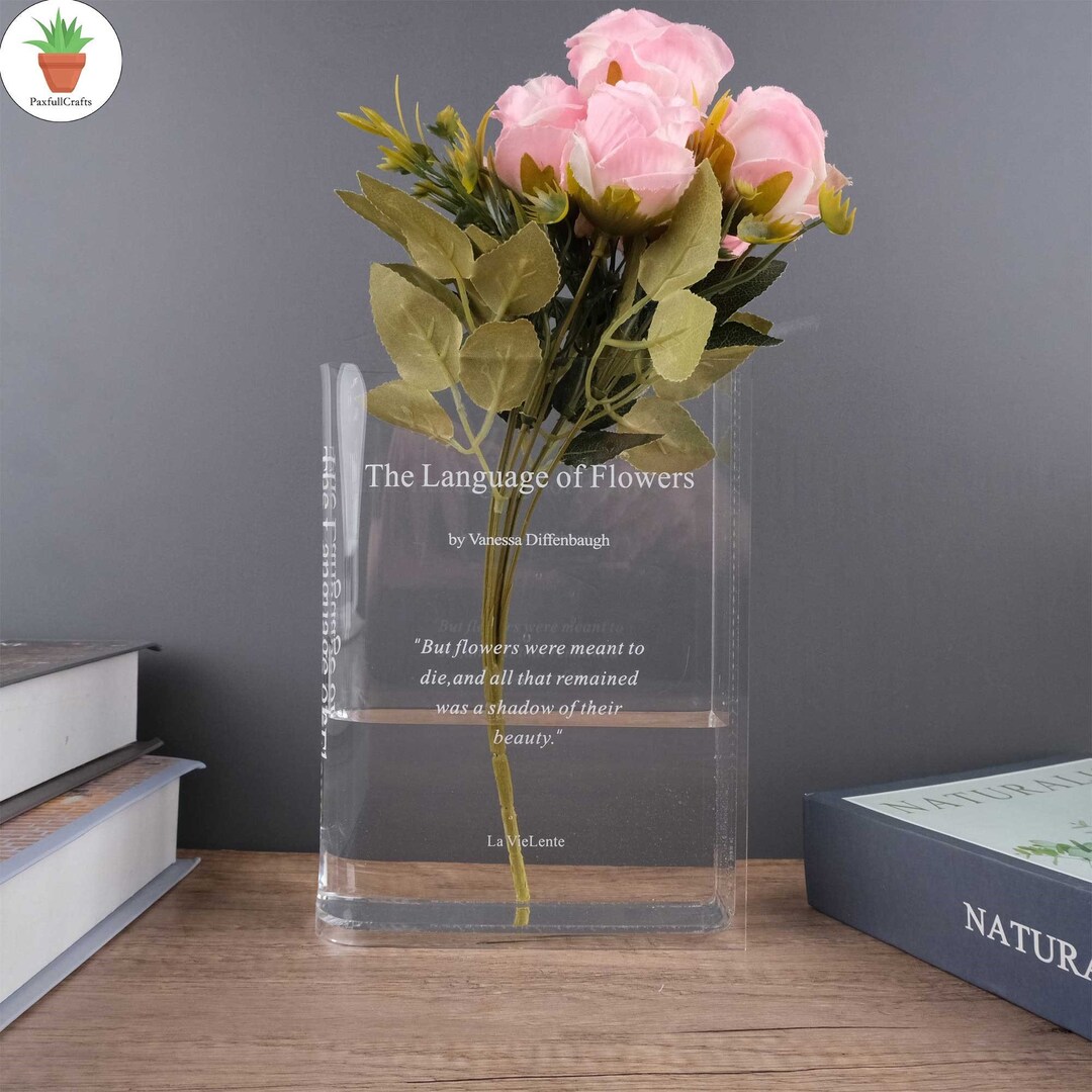 Blooming Acrylic Book Vase,home Decor,book Shaped Flower Vase,perfect ...