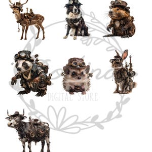 Steampunk Countryside Animals. Digital Download - Etsy