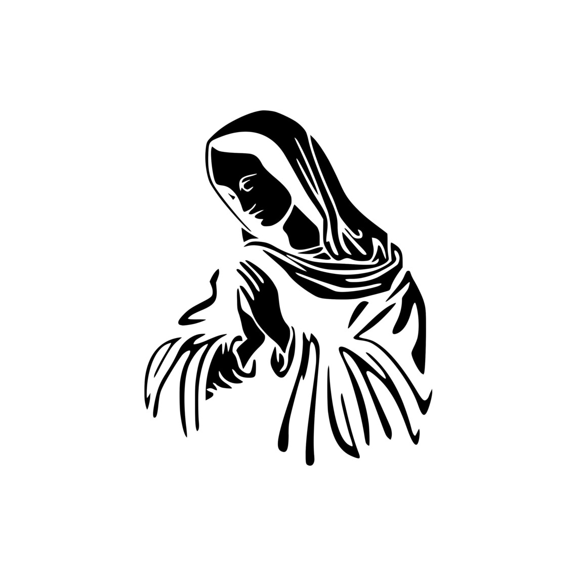 Virgin Mary Svg, Virgin Mary Outline Svg, Virgin Mary for Cricut, Svg ...