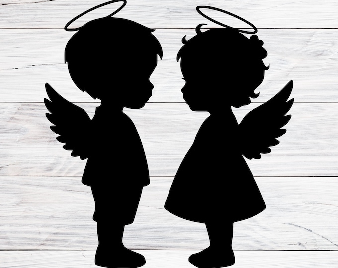 Little Boy Girl Angels Svg, Boy Girl Svg, Little Angels Png, Boy Girl ...