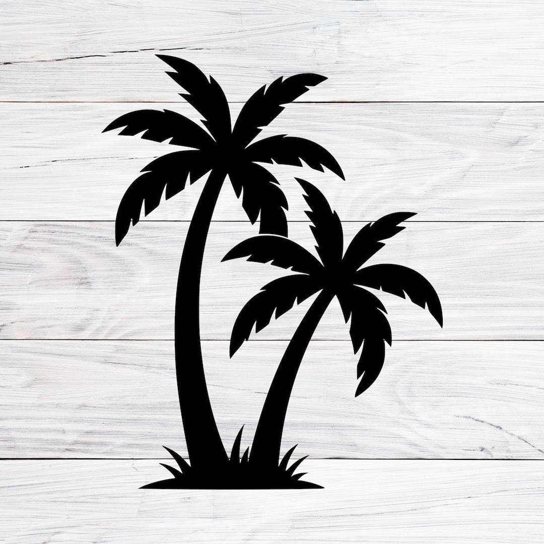 Coconut Tree Svg, Palm Tree Silhouette Svg, Cut File, Beach Decor Svg ...