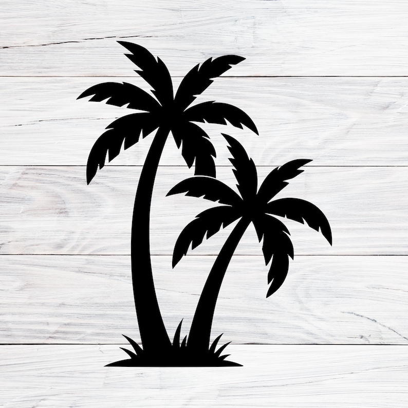Coconut Tree Svg, Palm Tree Silhouette Svg, Cut File, Beach Decor Svg ...