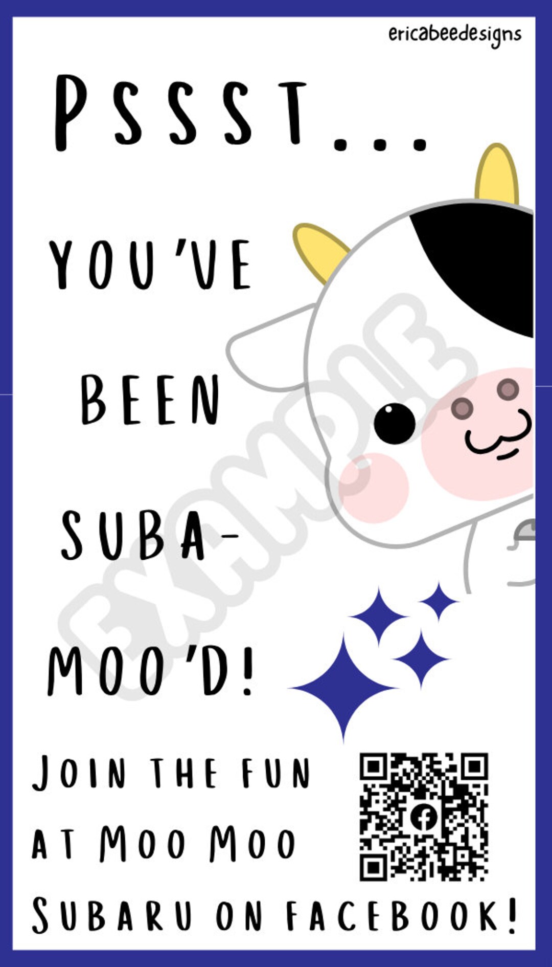 Moo Moo Subaru Pssst - Etsy
