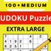 100 Medium Sudoku Puzzles - Large Print for All Ages (PDF) - Etsy