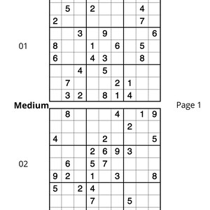 100 Medium Sudoku Puzzles - Large Print for All Ages (PDF) - Etsy