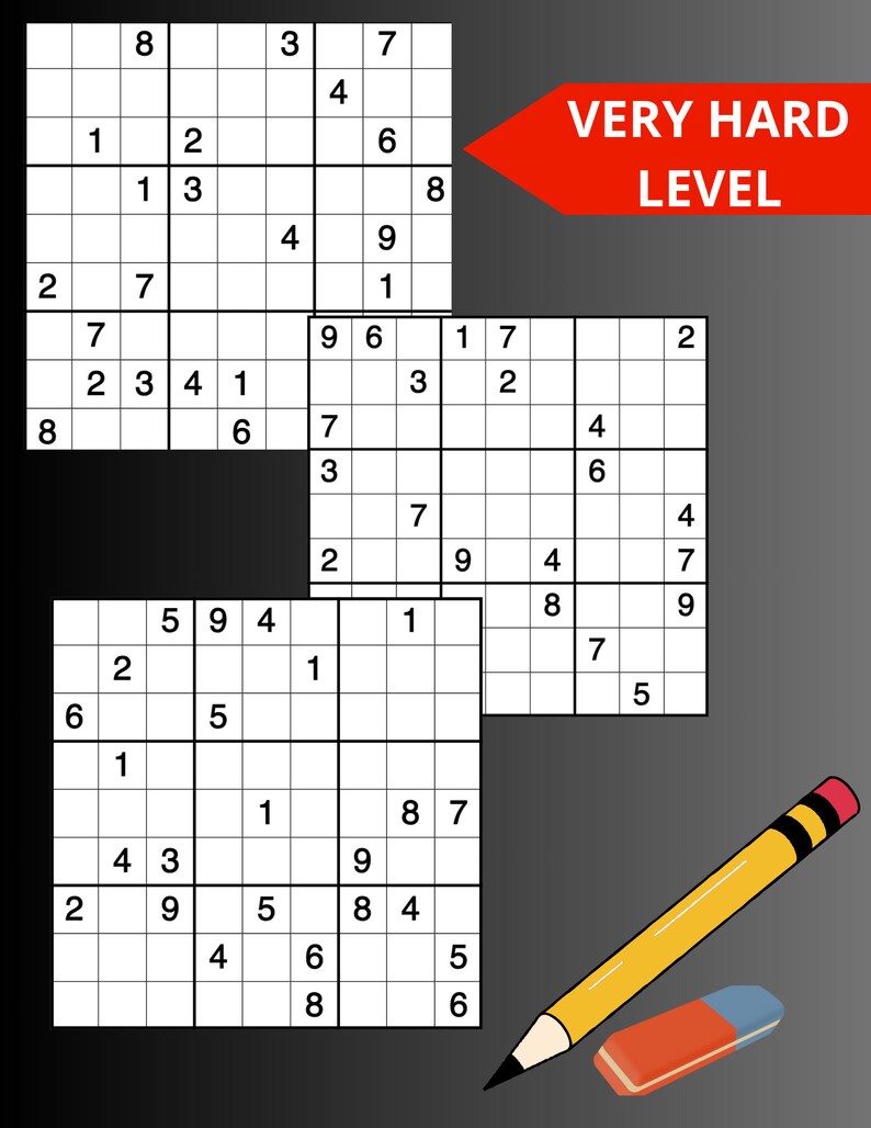 100 Very Hard Sudoku Puzzles in Large Print for Adults and Seniors ...
