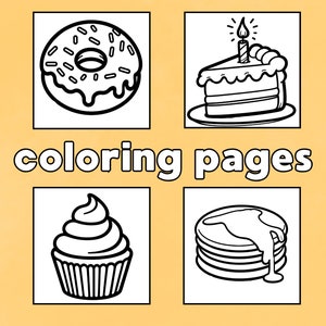 Food and Snacks Coloring Pages for Adults and Kids: Bold and Easy ...