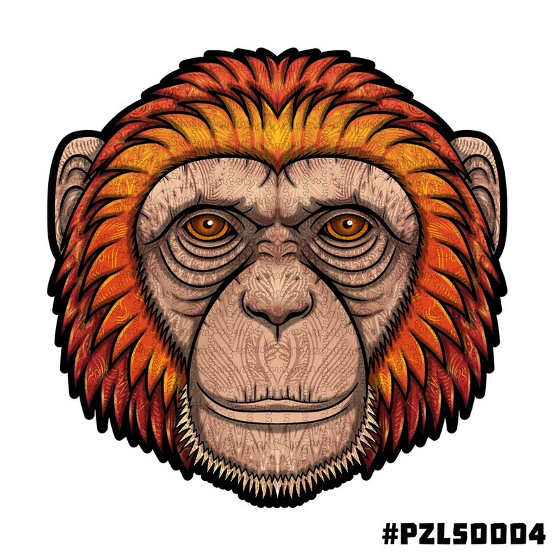 Handcrafted Wooden Monkey Puzzle Unique Animal Decor & Gift for Kids ...