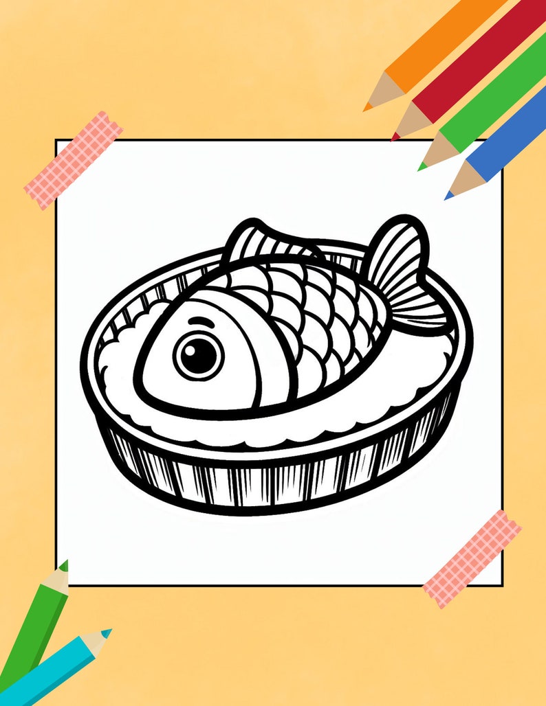 Food and Snacks Coloring Pages for Adults and Kids: Bold and Easy ...