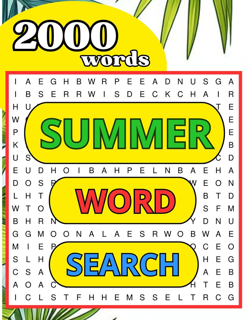 Summer Word Search Puzzles Printable, 2000 Words for Adults, for ...