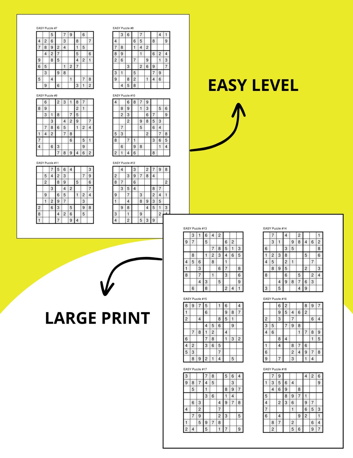 1000+ Easy Sudoku Puzzles - Large Print for Seniors, Adults & Kids ...