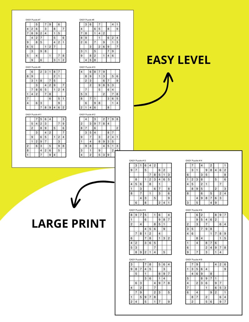 1000+ Easy Sudoku Puzzles – Large Print for Seniors, Adults & Kids ...
