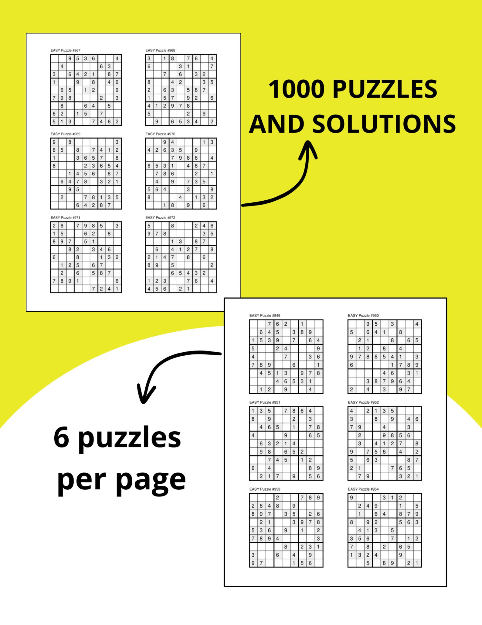 1000+ Easy Sudoku Puzzles - Large Print for Seniors, Adults & Kids ...