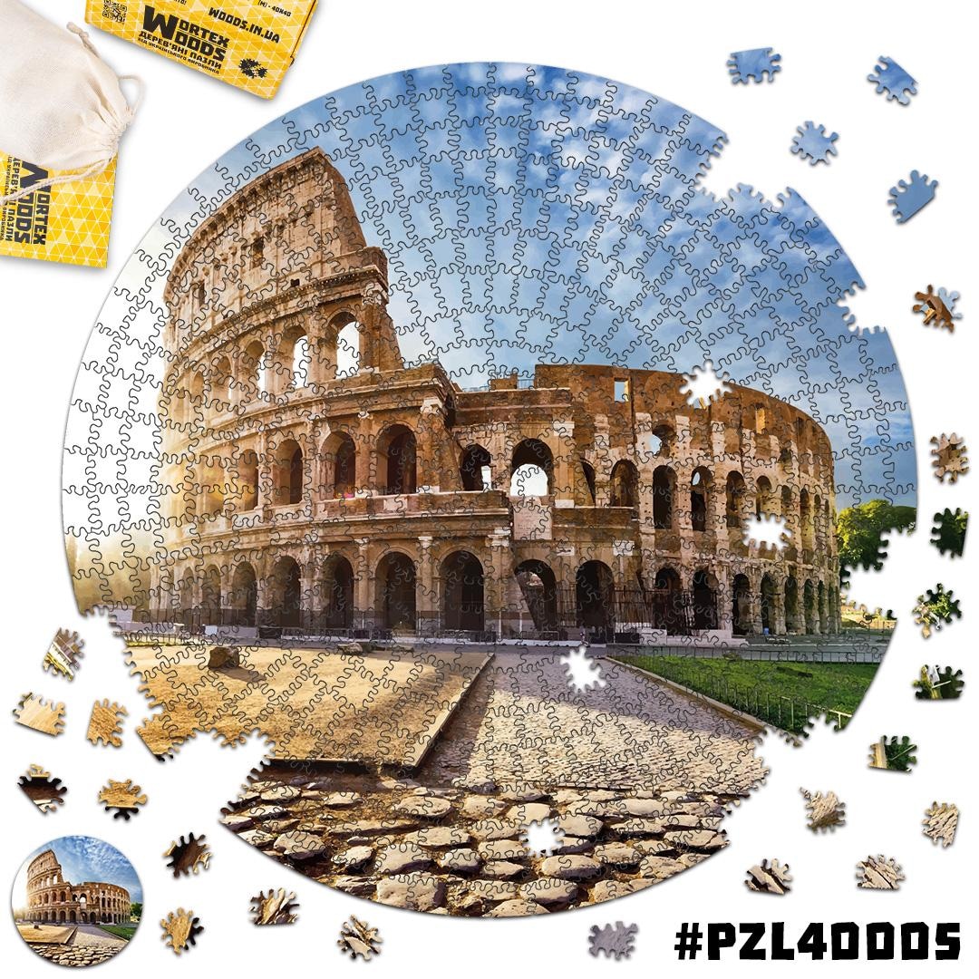 Coliseum Wooden Puzzle Ancient Rome 3D Puzzle Premium Wooden Landmark ...