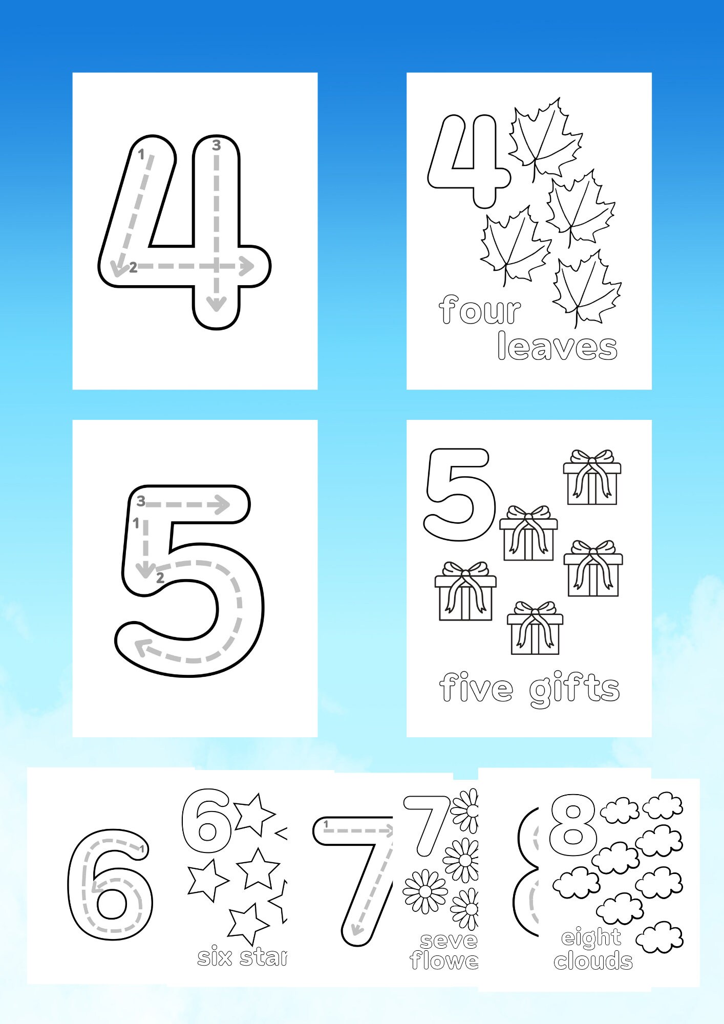 Alphabet & Number Coloring Pages: ABC Learning for Toddlers - Etsy