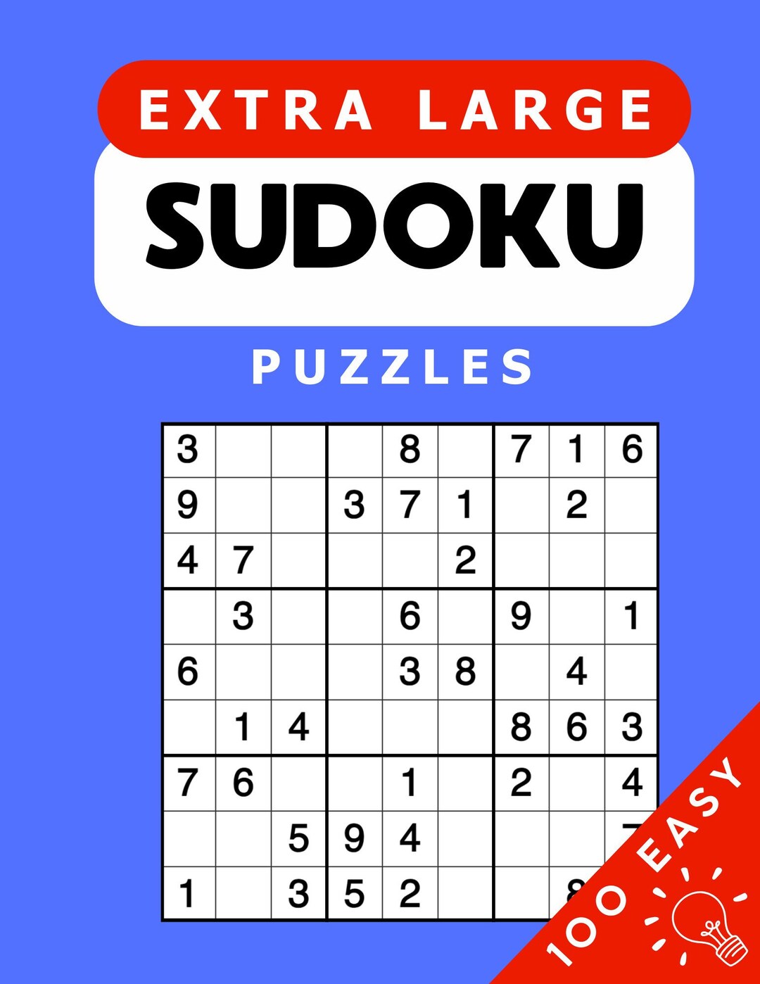 100 Easy Sudoku Puzzles Large Print for Seniors, Adults, and Kids ...