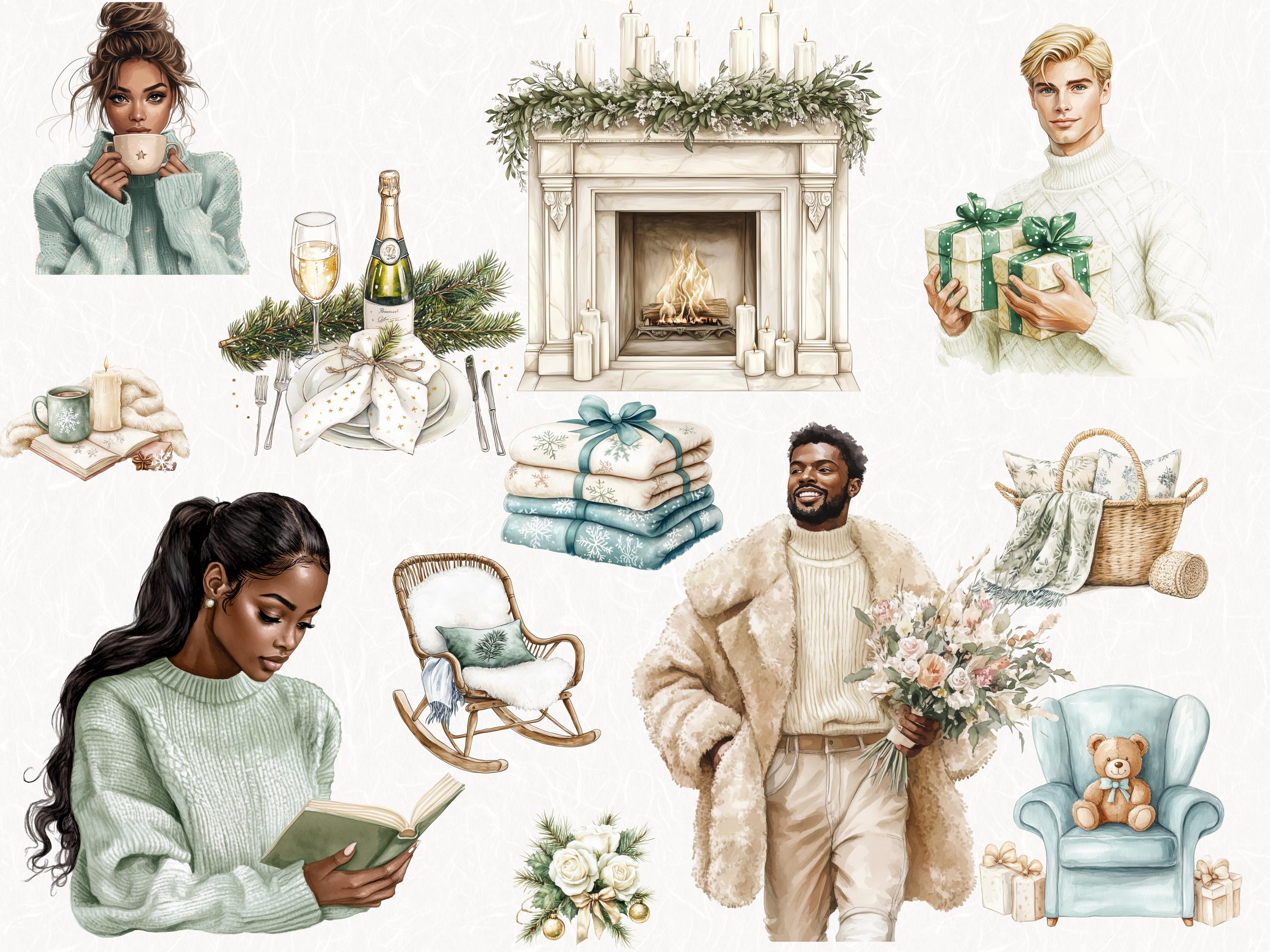 Winter Clipart Bundle Watercolor Digital Planner Stickers Bundle ...