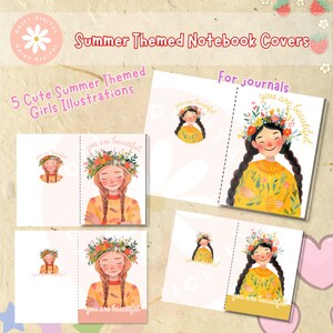 Printable Notebook Cover Summer Design Instant Download Classic Diary ...